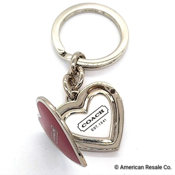 Accessories | Coach Vintage Signature Red Heart Locket Keychain Purse ...